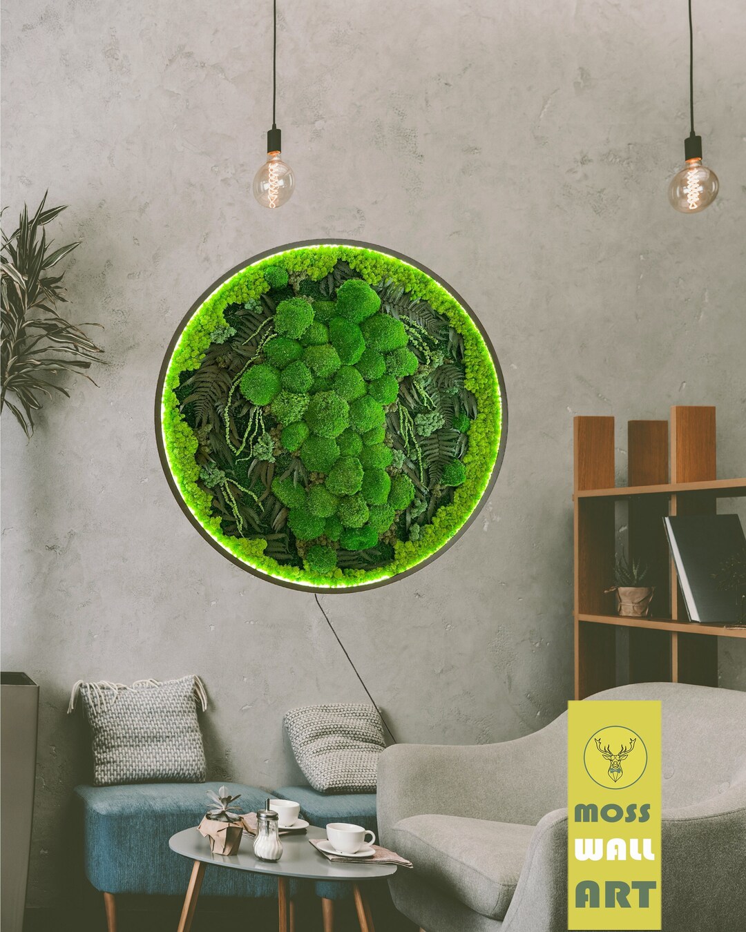 Extra Large Natural Dried Moss Wall Art, Wall Moss Decor, Moss Wall Art ...