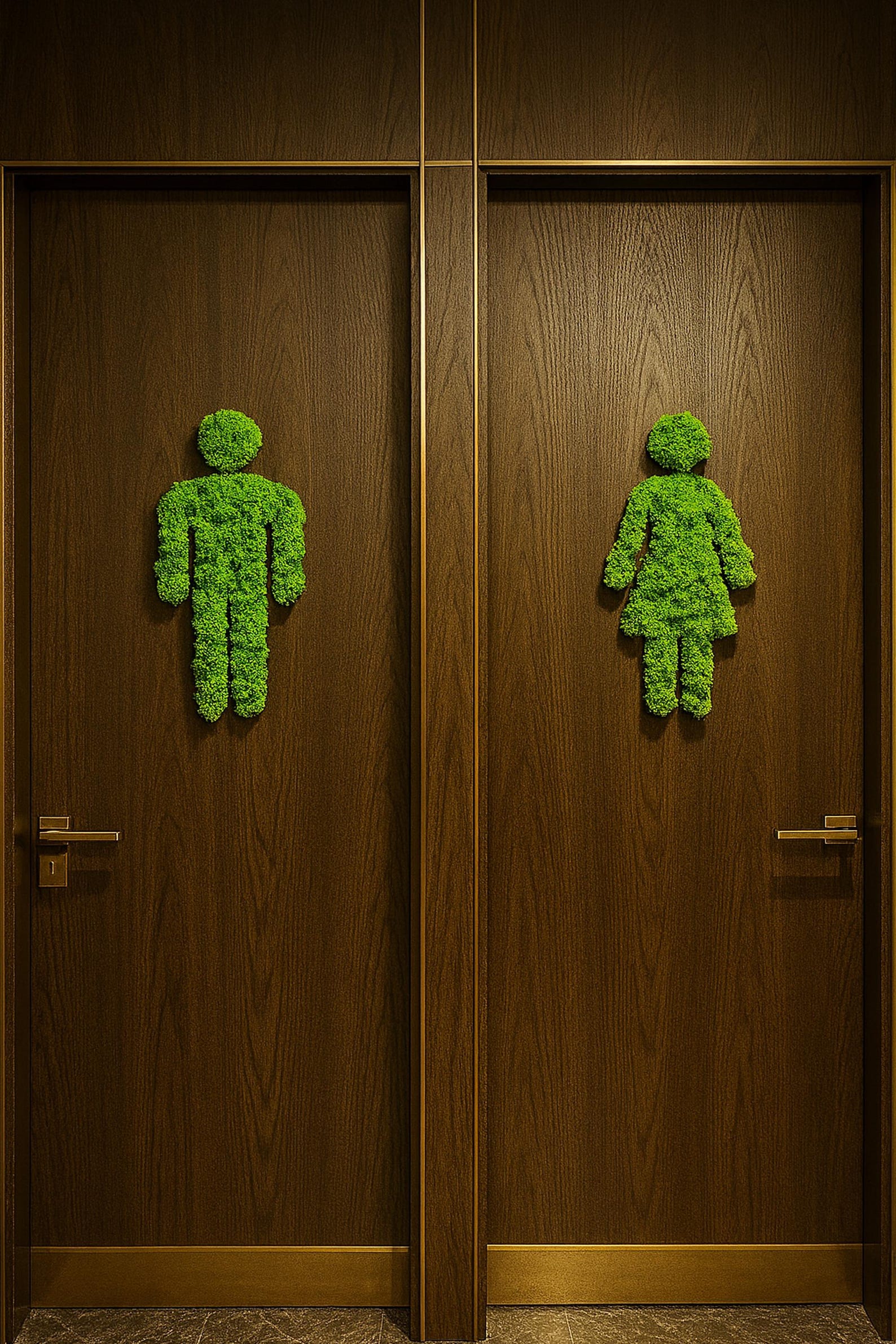 Moss WC Sign Restroom Sign With Preserved Moss Toilet Sign Men's Room ...