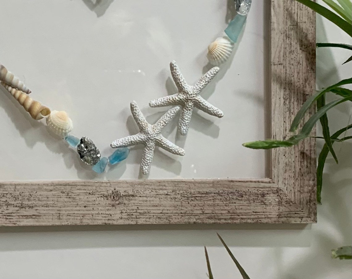 Sea Glass Heart - Sea Glass Art - Beach Heart Decor - Heart Wall Art ...