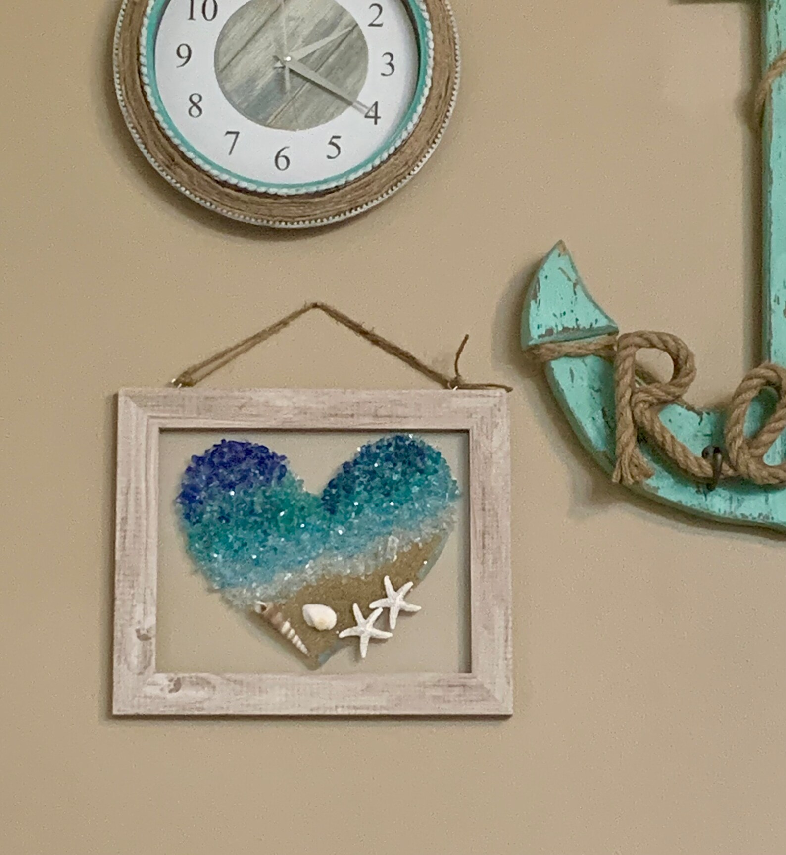 Sea Glass Heart Sea Glass Art Beach Heart Decor Heart - Etsy