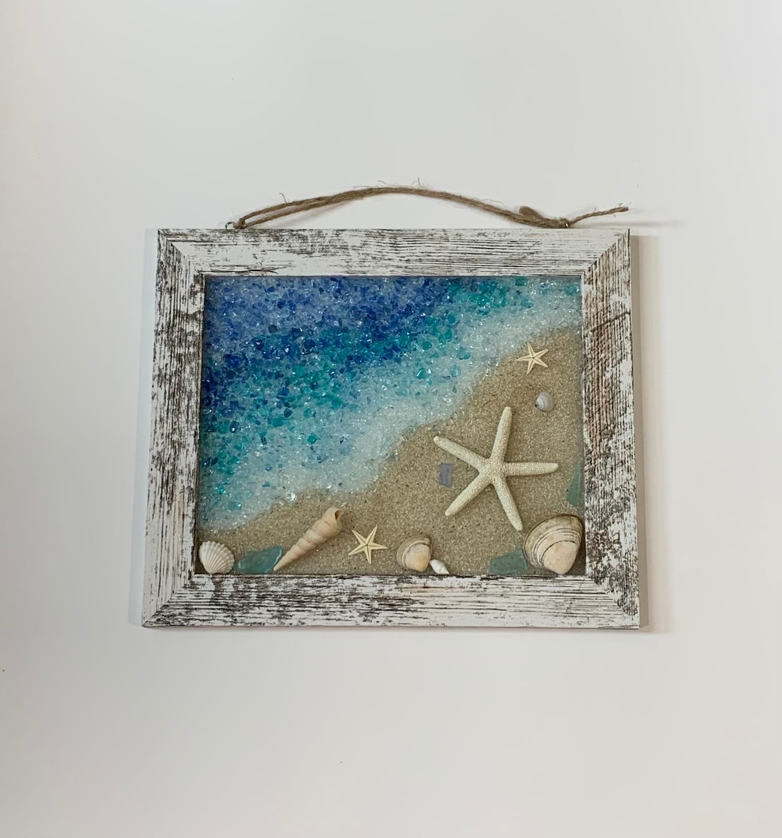 Sea Glass Beach Scene Sea Glass Art Beach Decor Beach - Etsy