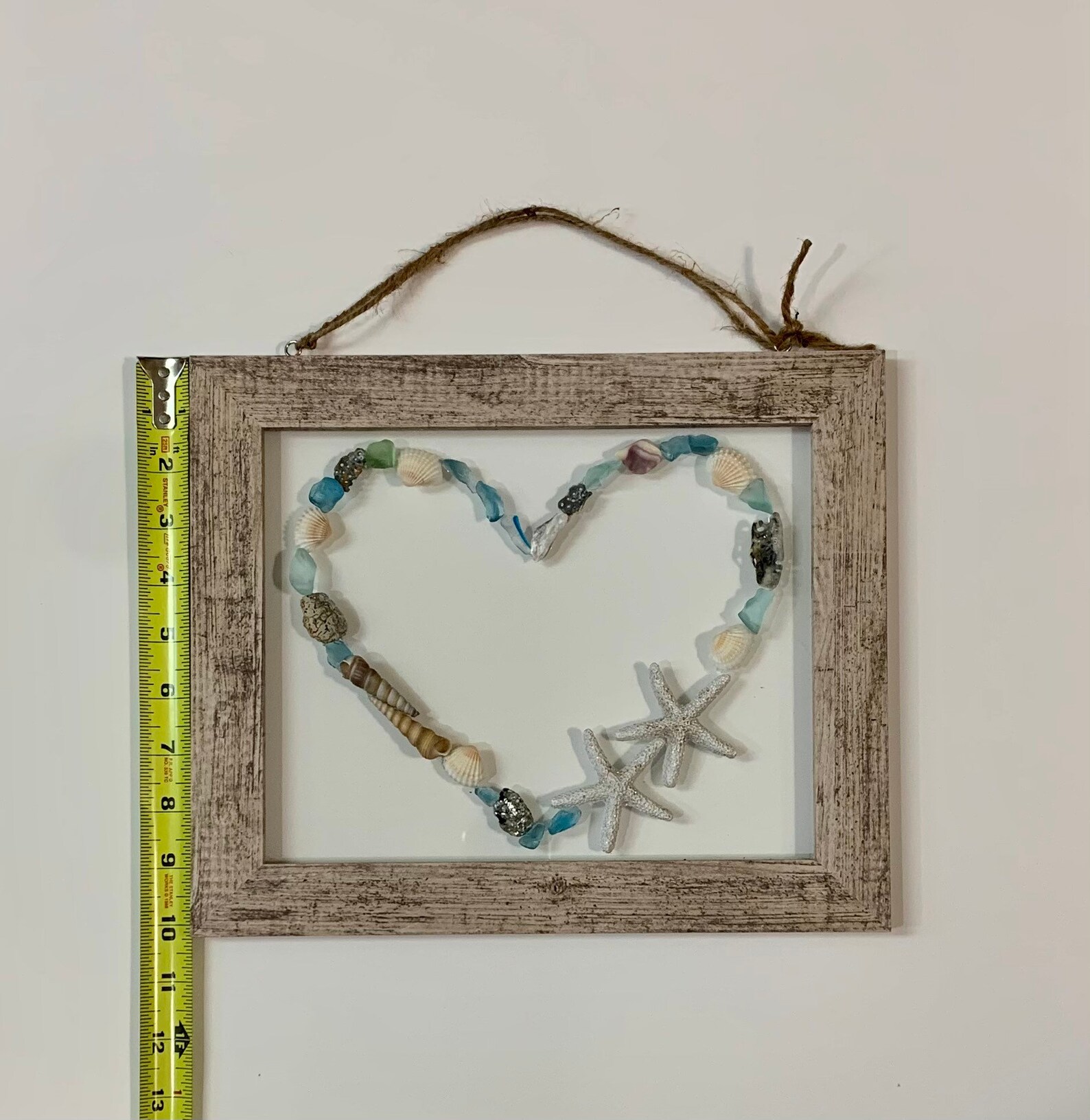 Sea Glass Heart - Sea Glass Art - Beach Heart Decor - Heart Wall Art ...