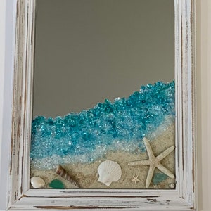 Sea Glass Beach Scene on Mirror - Sea Glass Art - Sea Glass Pictures ...