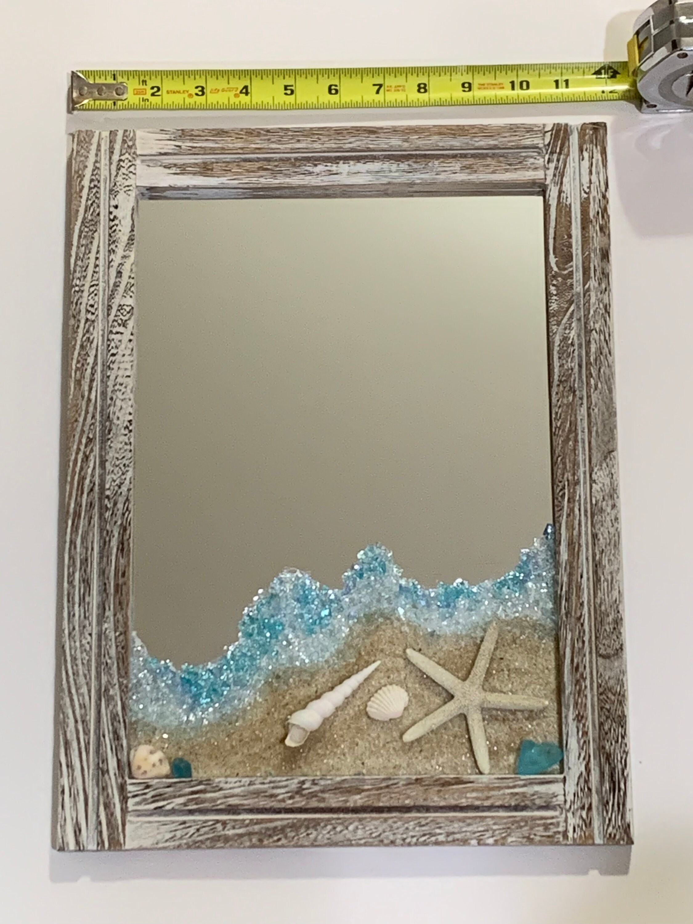 Sea Glass Beach Scene on a Mirror Sea Glass Art Beach - Etsy