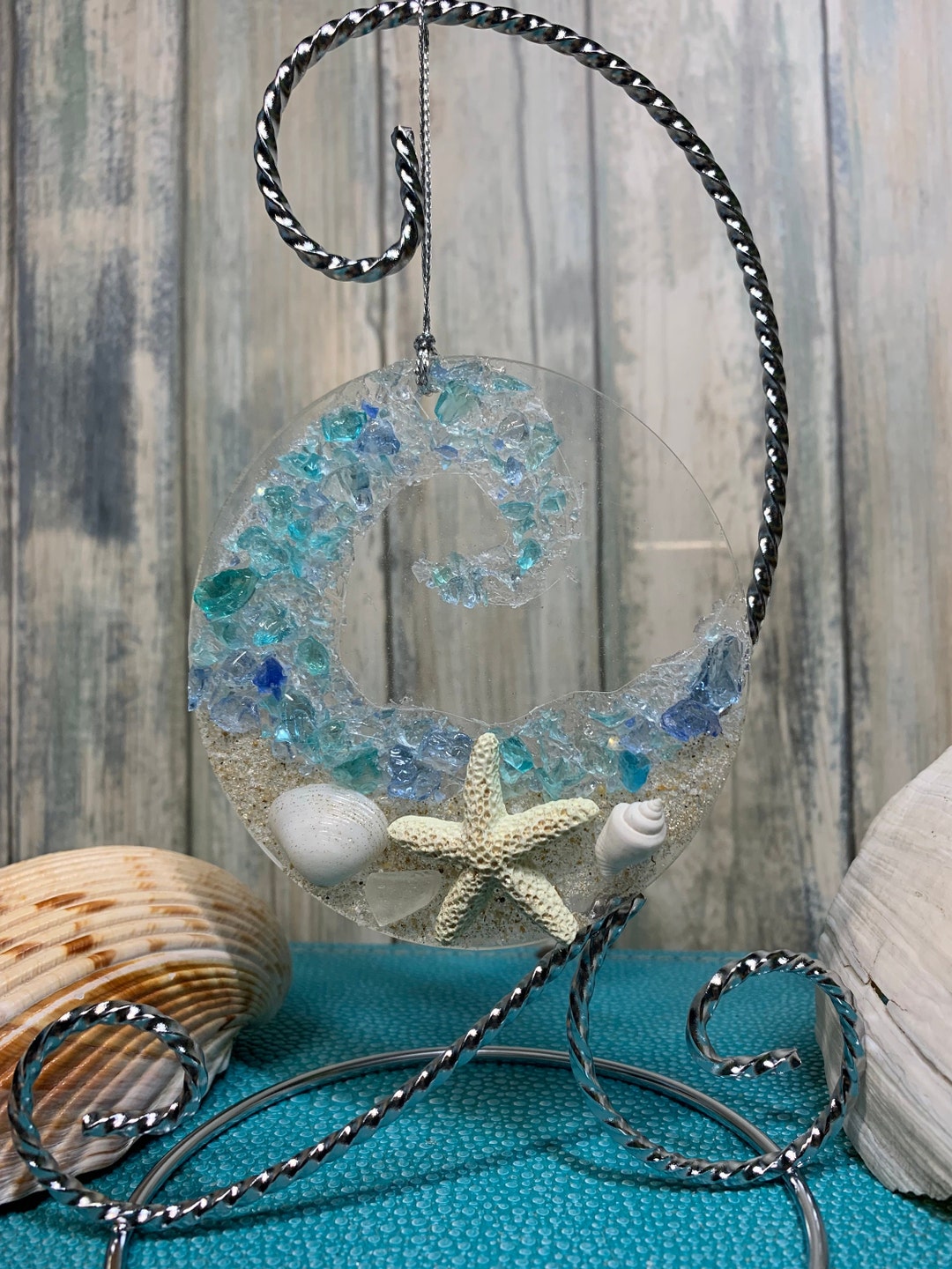 Coastal Christmas Ornament - Crashing Ocean Wave Beach Ornament - Sea ...
