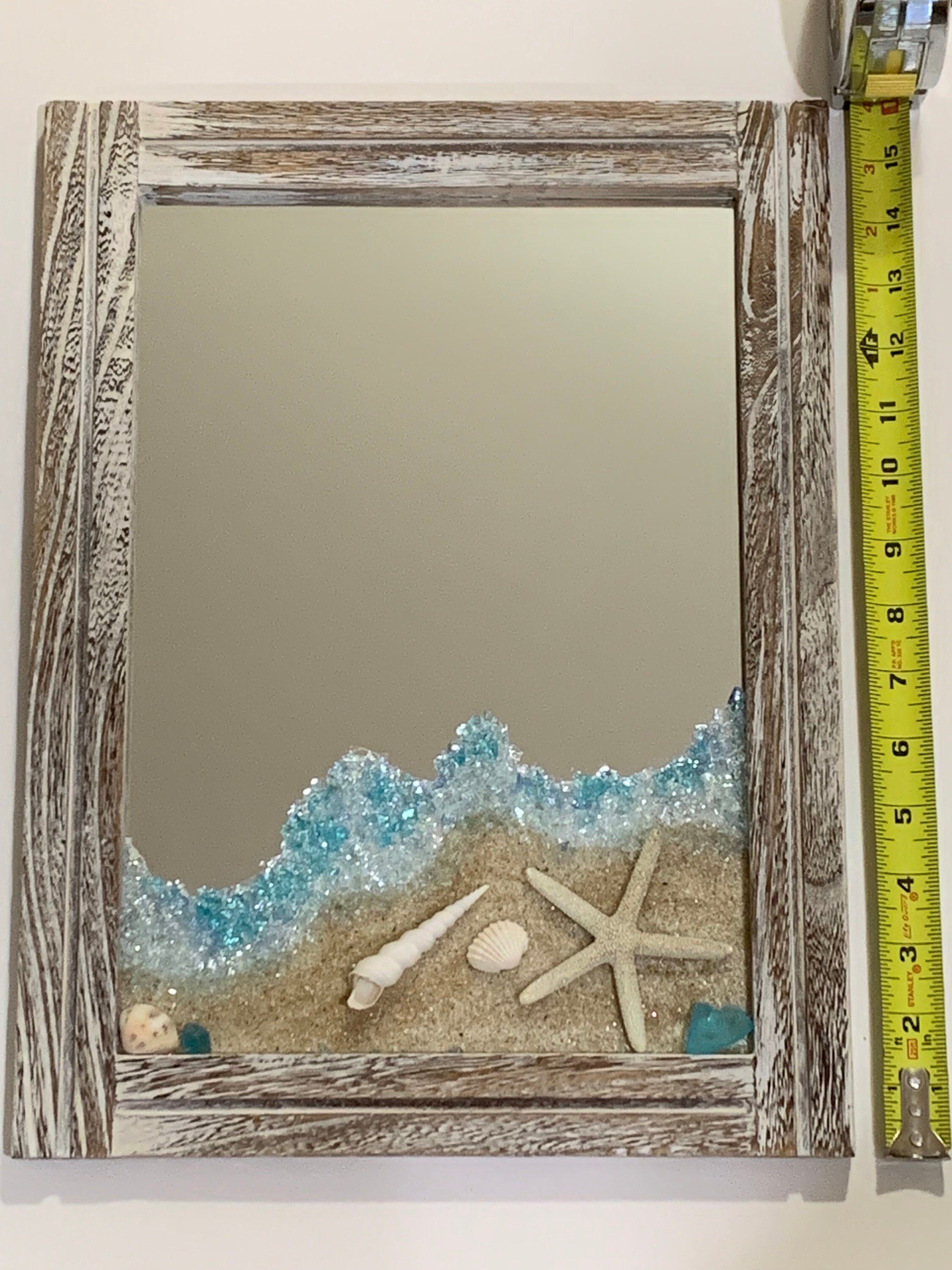 Sea Glass Beach Scene on a Mirror Sea Glass Art Beach - Etsy