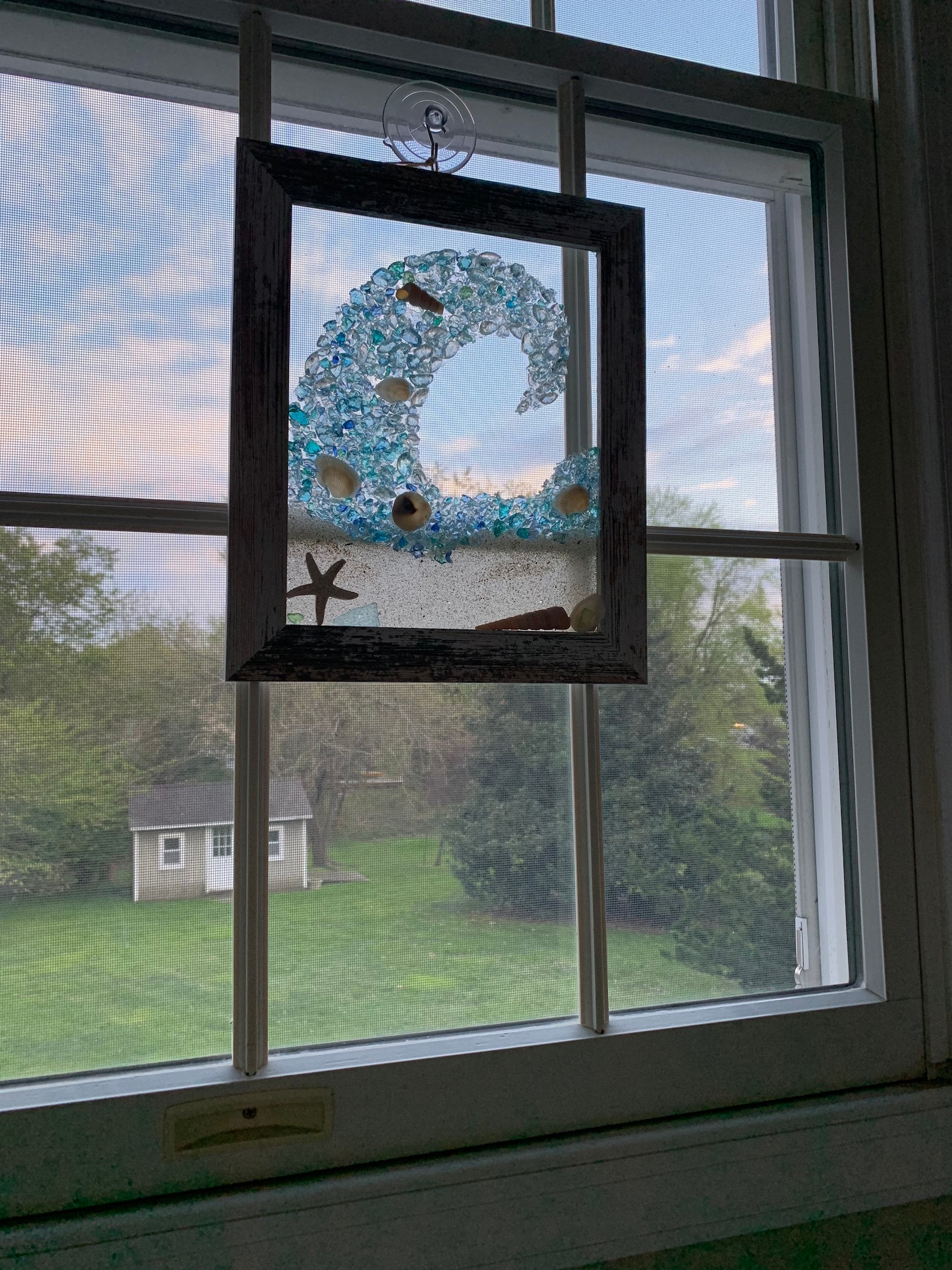 Sea Glass Framed Art Blue Ocean Wave Set of Three | Etsy