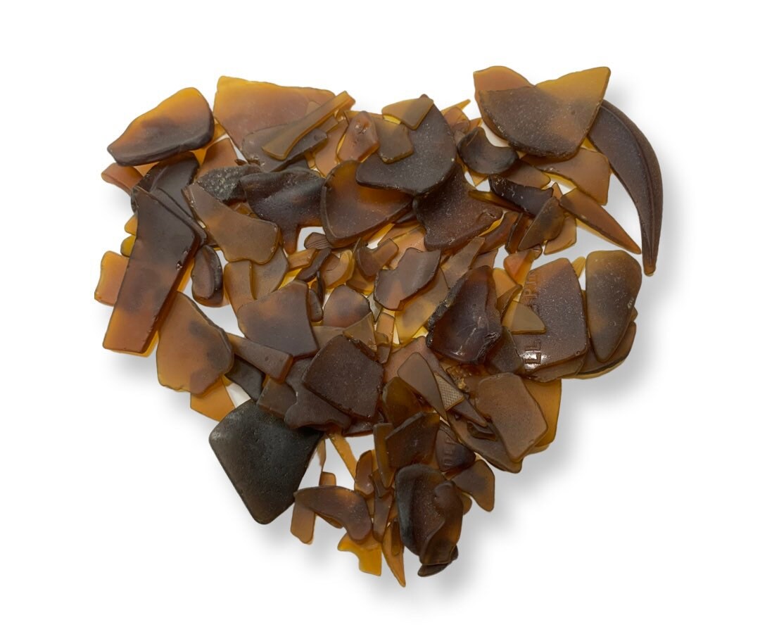 Sea Glass- Sea Glass Decor - Tumbled Sea Glass- Real Glass - Amber ...