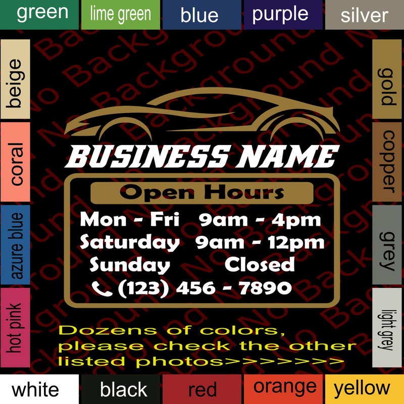 Colored Business Window Decal - Etsy