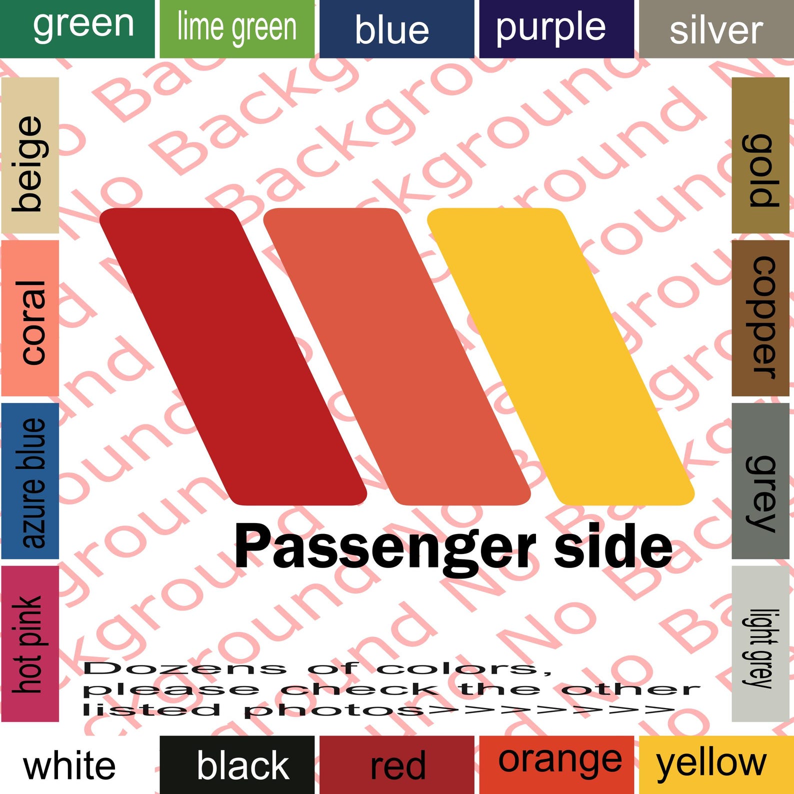 Retro Trio Color Racing Slanted Stripes Vinyl Die Cut Decal Sticker for ...