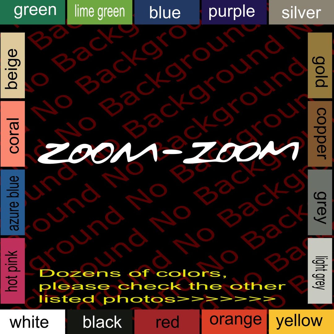 Zoom-zoom Vinyl Die Cut Decal Sticker Funny Zoom Zoom for Tele ...
