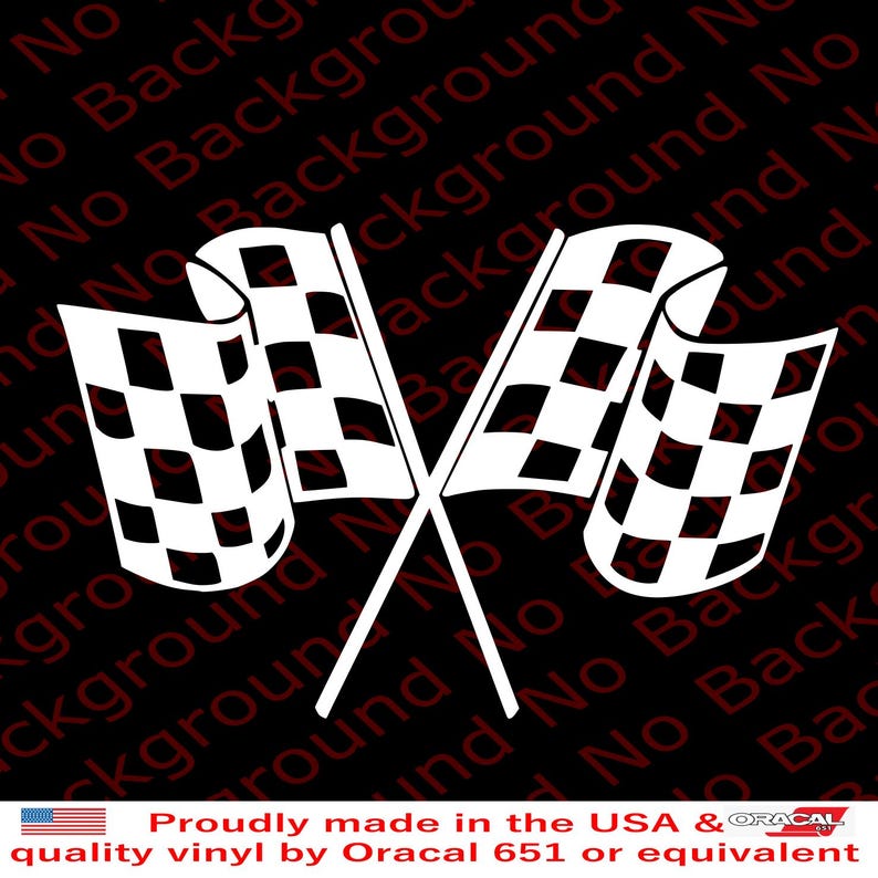 Dual Checkered Flags Vinyl Die Cut Decal Winning Racing Final Lap ...