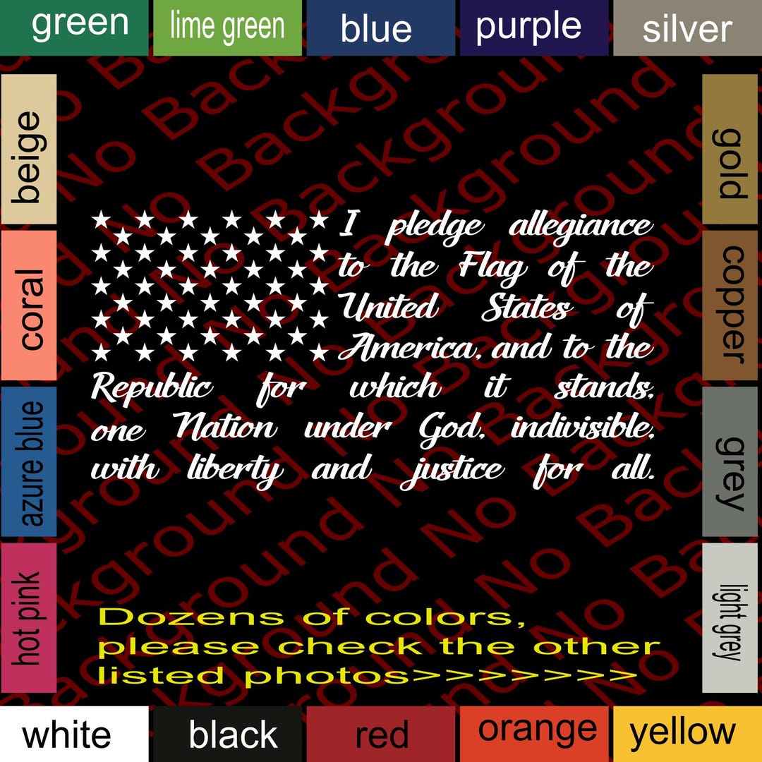 Pledge of Allegiance USA Flag Vinyl Decal Die Cut Sticker National ...