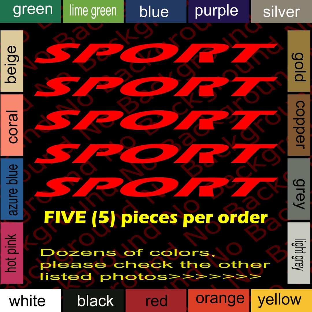 Set of 5 Pieces X SPORT Racing Door Handle Wheel Rims Spoke Vinyl Decal ...