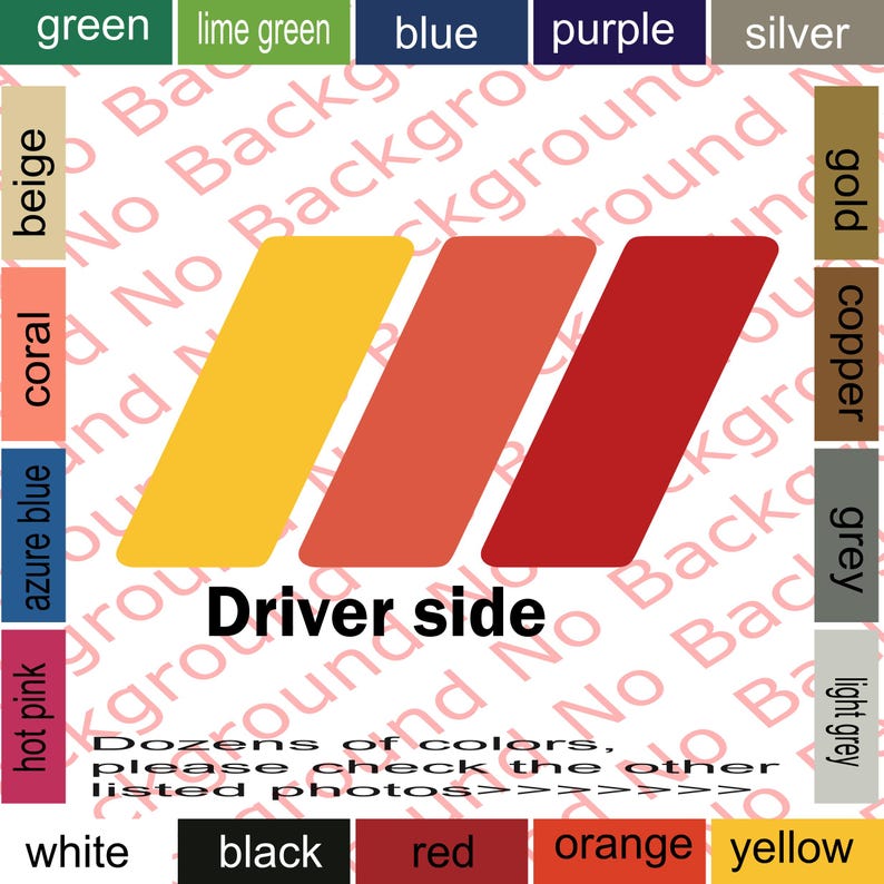 Retro Trio Color Racing Slanted Stripes Vinyl Die Cut Decal Sticker for ...