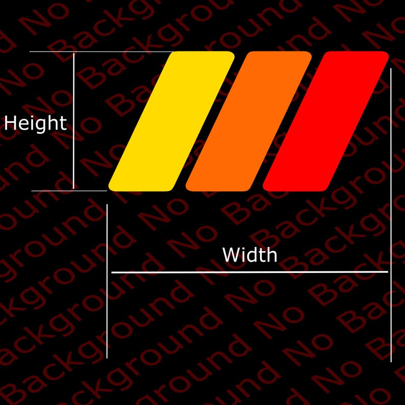 Retro Trio Color Racing Slanted Stripes Vinyl Die Cut Decal Sticker for ...