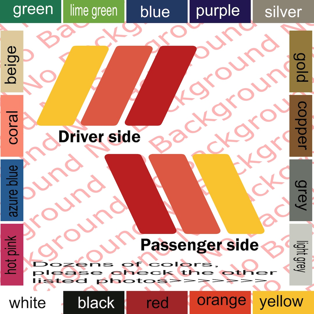 Retro Trio Color Racing Slanted Stripes Vinyl Die Cut Decal Sticker for ...