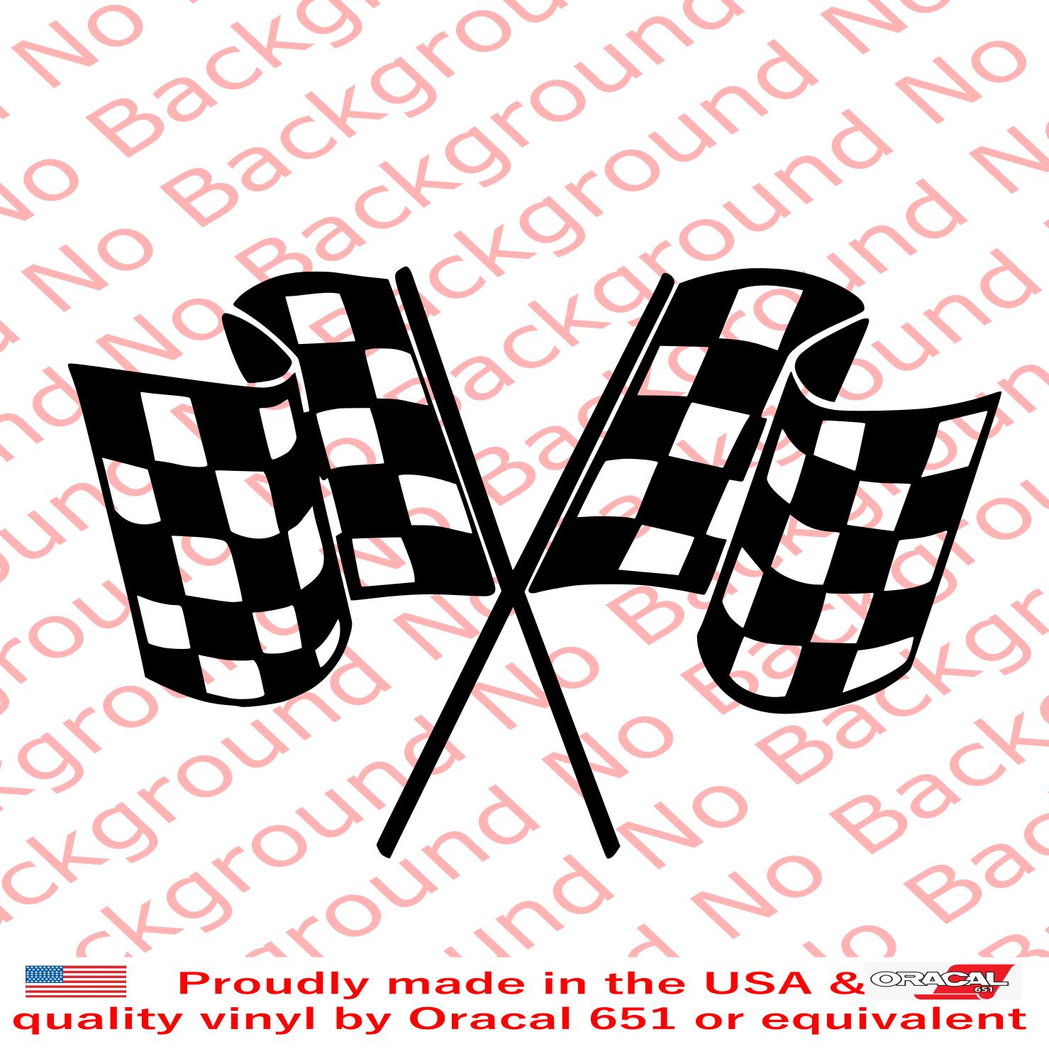 Dual Checkered Flags Vinyl Die Cut Decal Winning Racing Final Lap ...