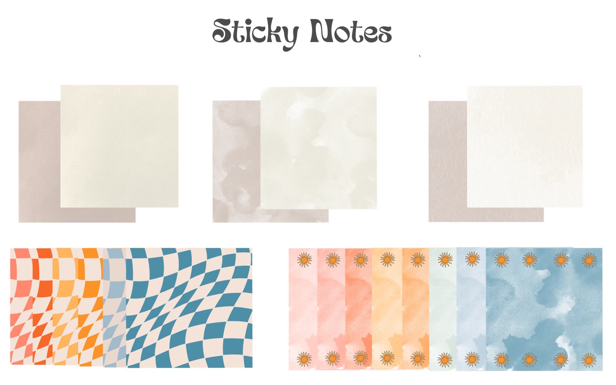 Minimalist 70s Digital Stickers Digital Stickers Pack Digital Planner ...