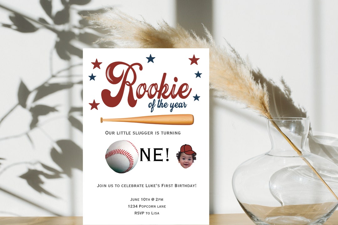 Rookie of the Year Birthday Invitation | Baseball Invitation | First ...