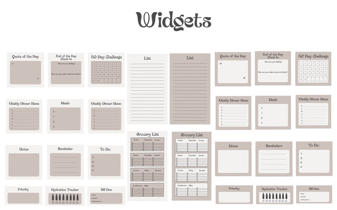 Minimalist 70s Digital Stickers Digital Stickers Pack Digital Planner ...