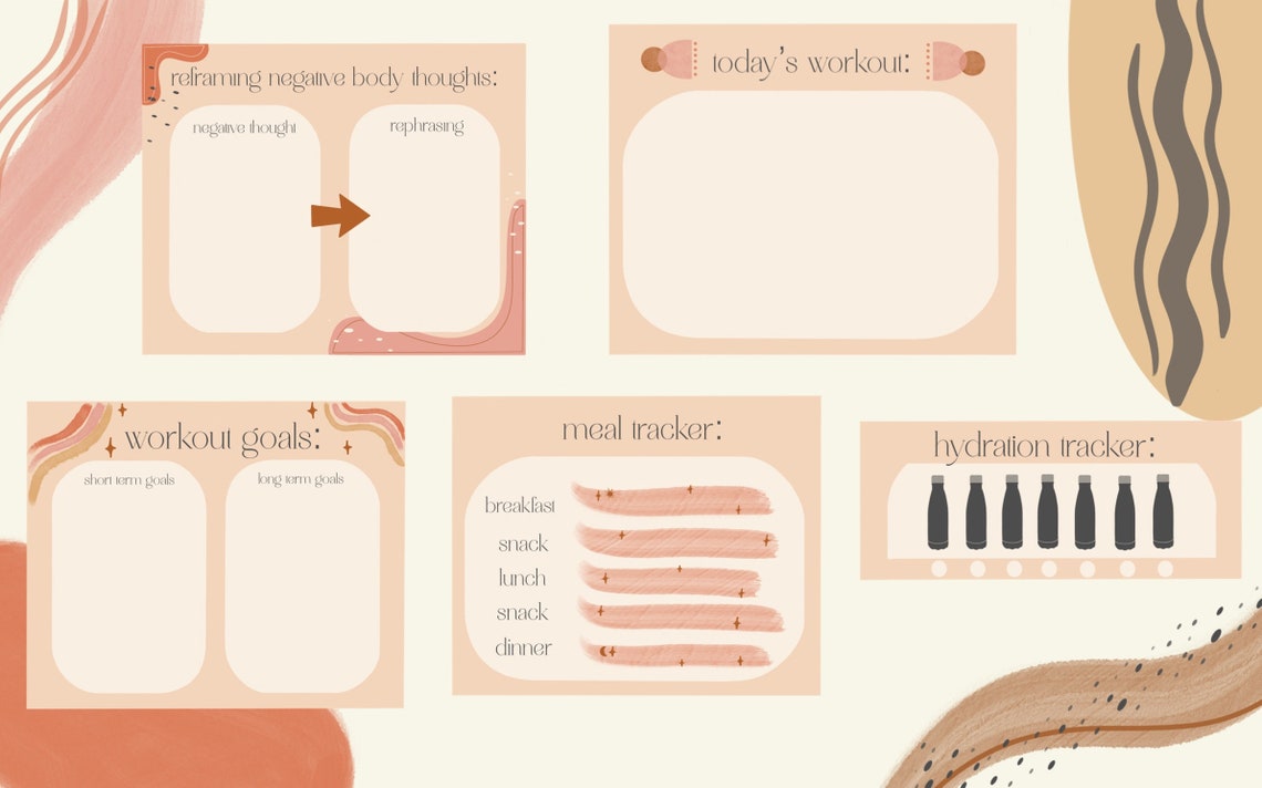 Boho Health and Fitness Digital Planning Stickers for Goodnotes | iPad ...