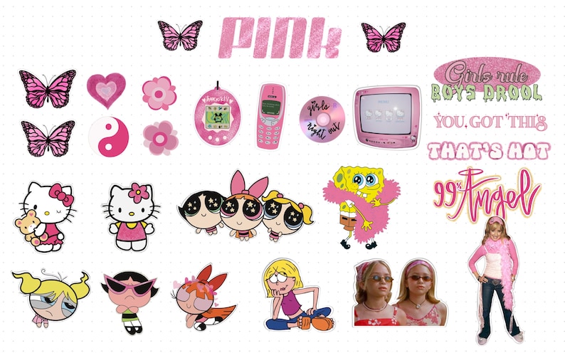 Y2K Digital Stickers | 2000’s Aesthetic Digital Stickers | Goodnotes - Etsy
