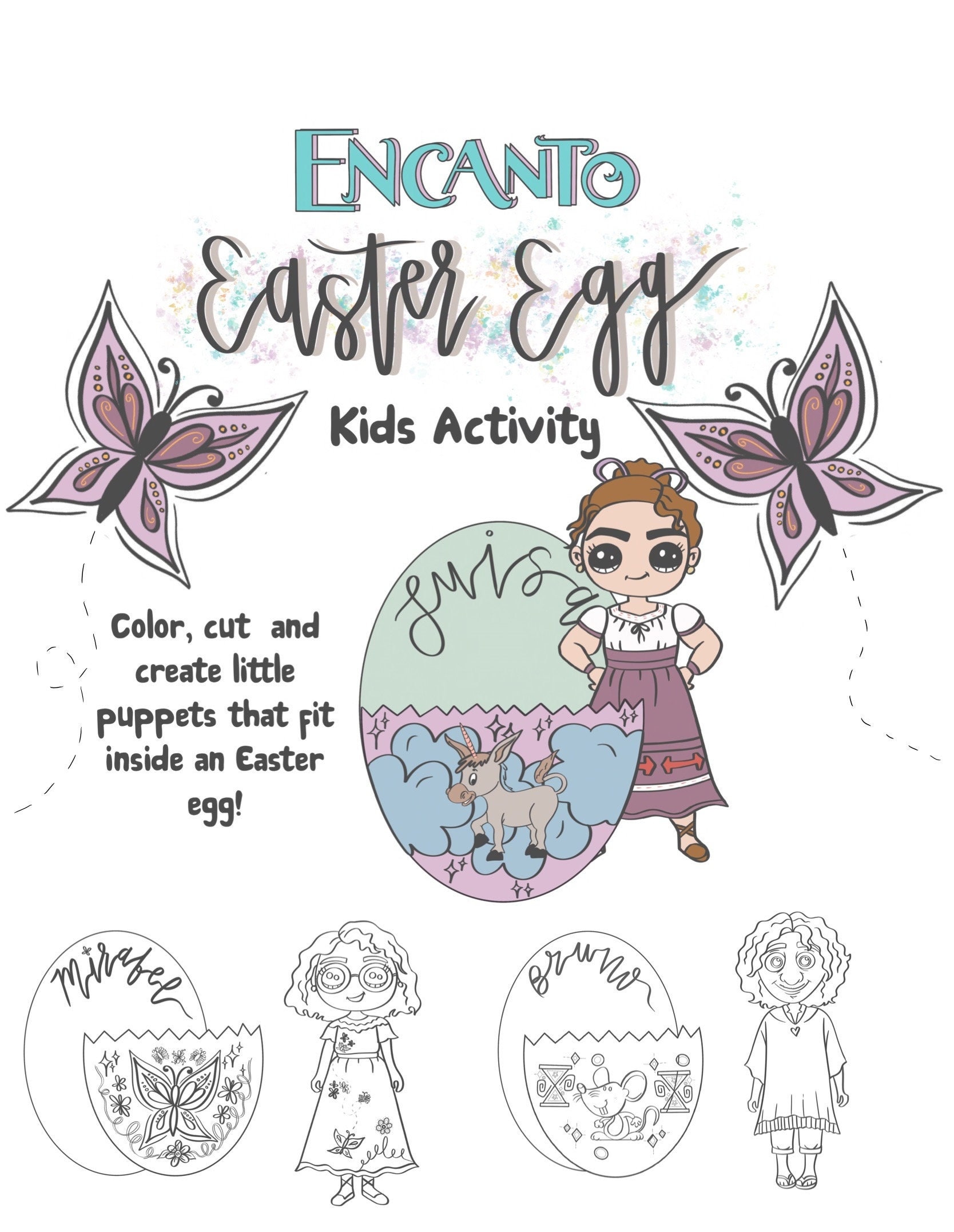 Encanto Easter Egg Kids Activity | Easter Instant Download | Encanto ...