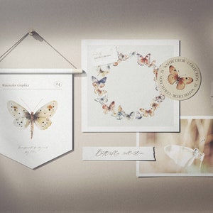 Watercolor Butterfly Clipart - Boho Butterflies Png - Gold Geometric ...