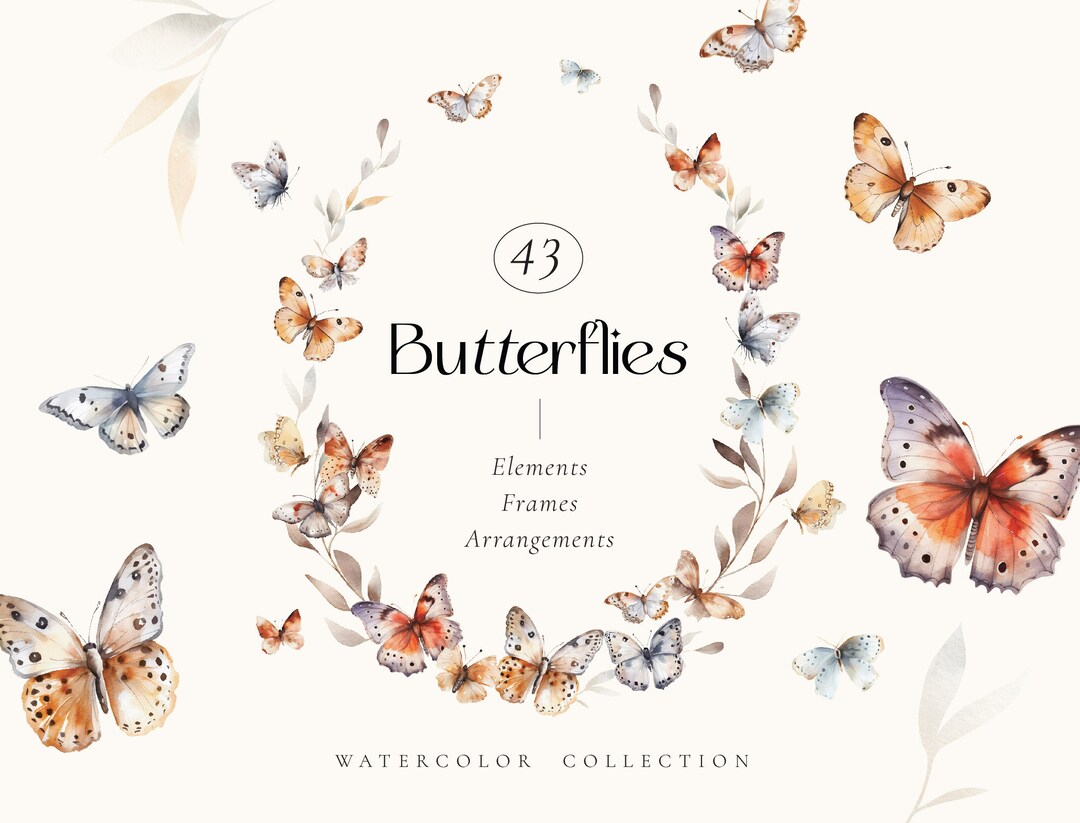 Watercolor Butterfly Clipart - Boho Butterflies Png - Gold Geometric ...