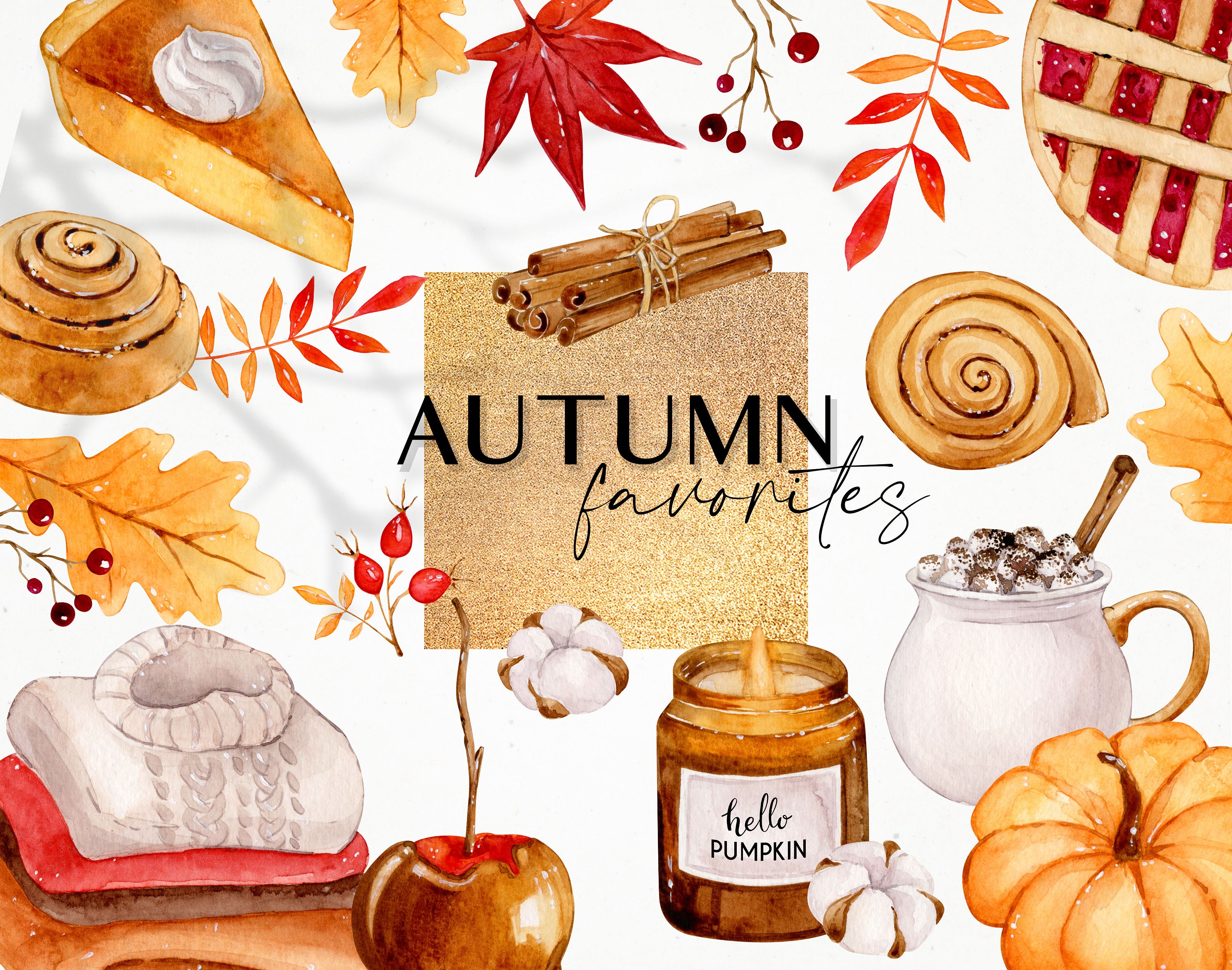 Craft Supplies & Tools Embellishments Pumpkins fall/Autumn digital ...