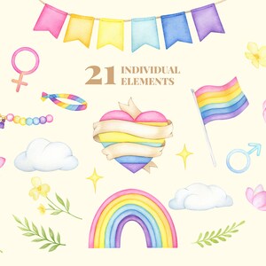 LGBTQ Pride Clipart, Watercolor Rainbow Flag, Pride Day Parade ...