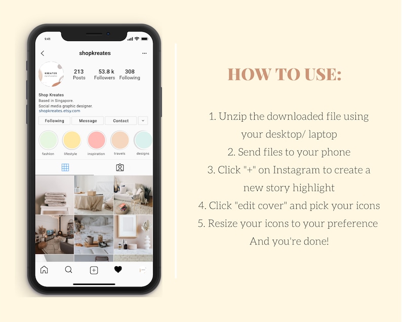 Instagram Solid Color Highlight Icons Sweet Peaches Bright - Etsy
