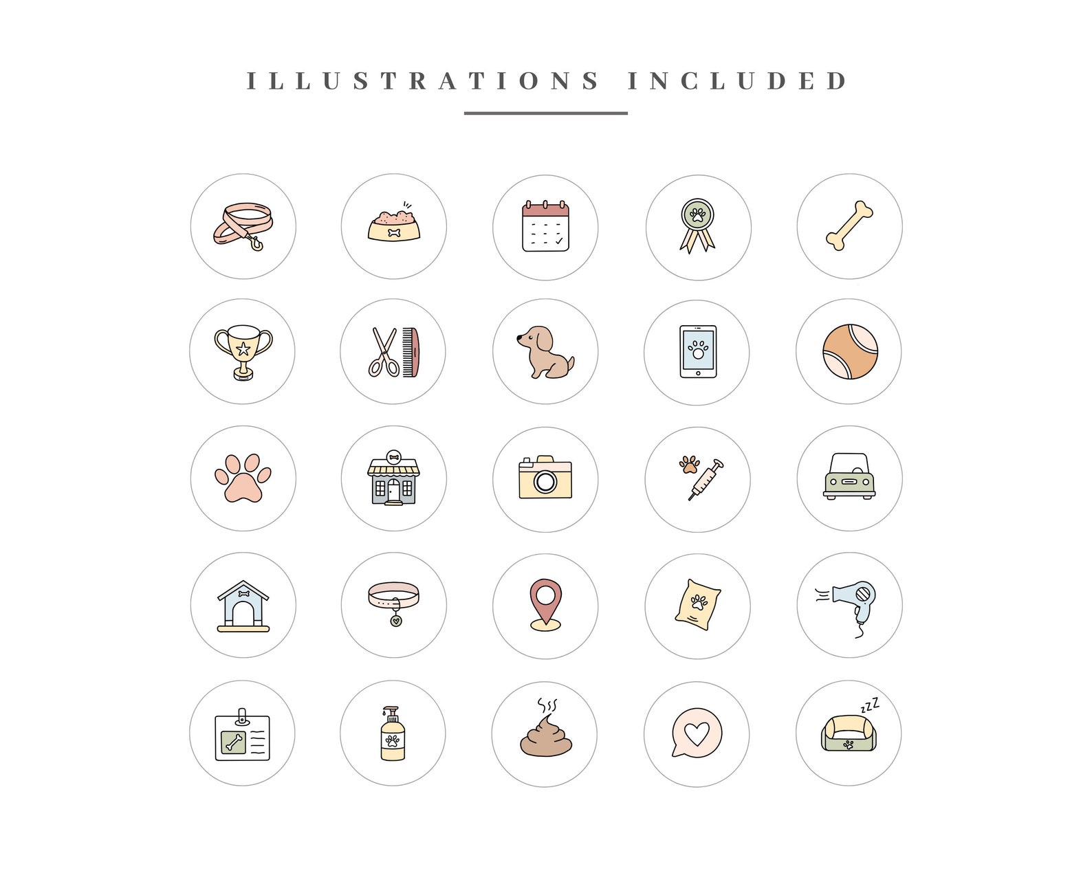 25 Dog Instagram Highlight Icons Soft Pastel Pet | Etsy
