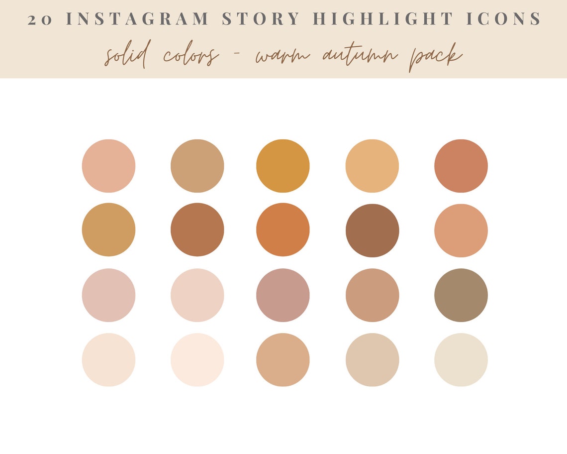 20 Solid Color Instagram Highlight Icons Warm Autumn Fall - Etsy