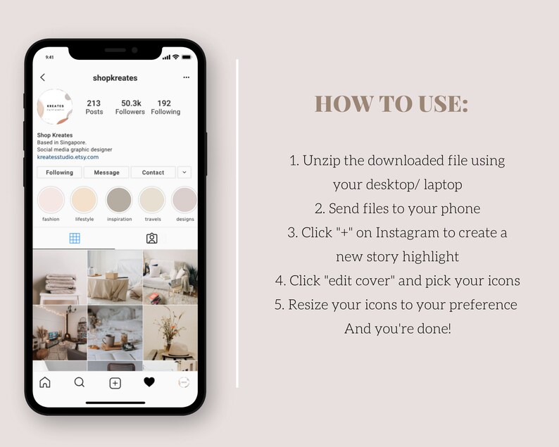 20 Solid Color Instagram Highlight Icons Neutral Pastels - Etsy