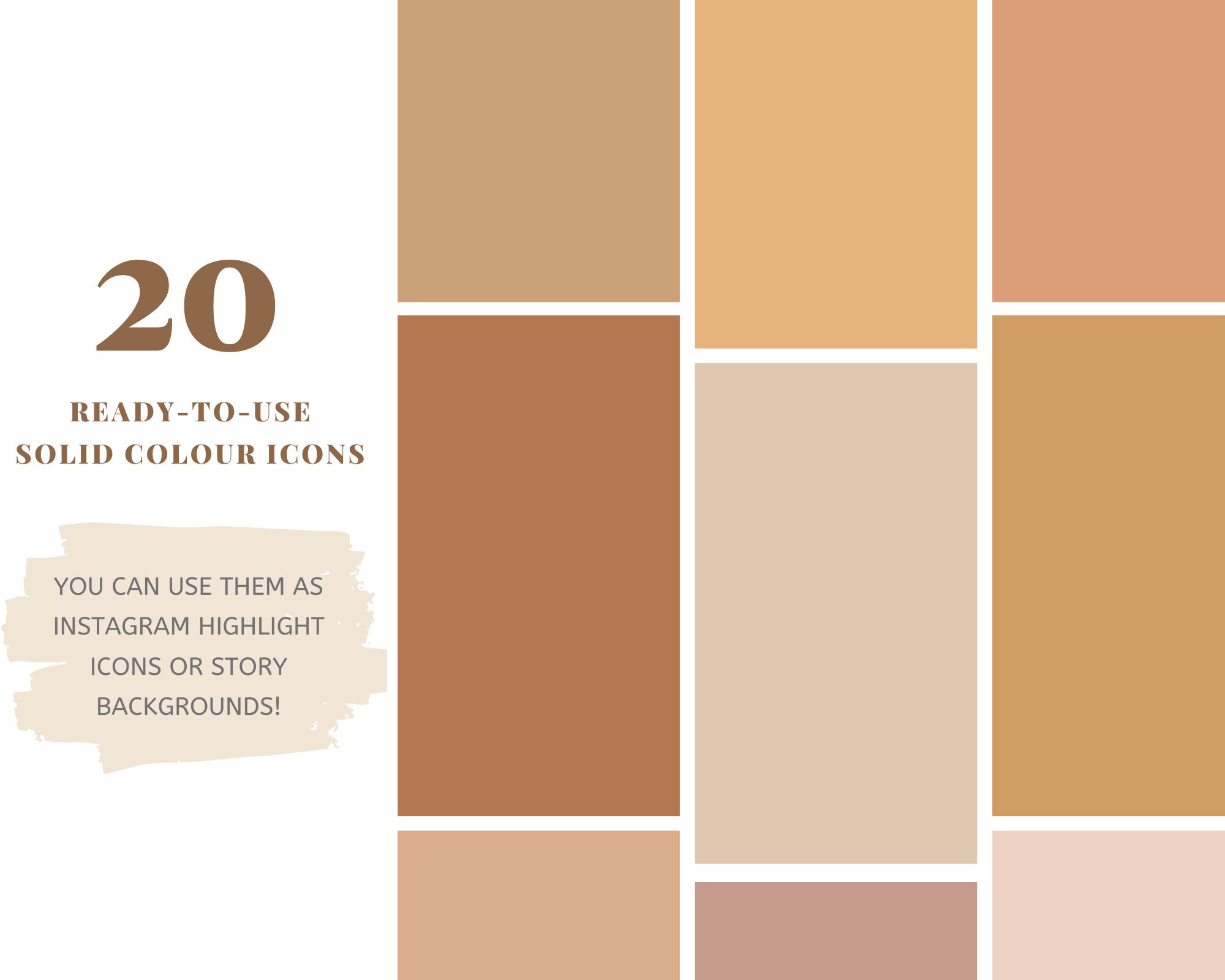 20 Solid Color Instagram Highlight Icons Warm Autumn Fall - Etsy