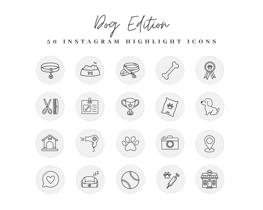 Dog Instagram Highlight Covers White & Grey, Pet Highlights, Instagram ...