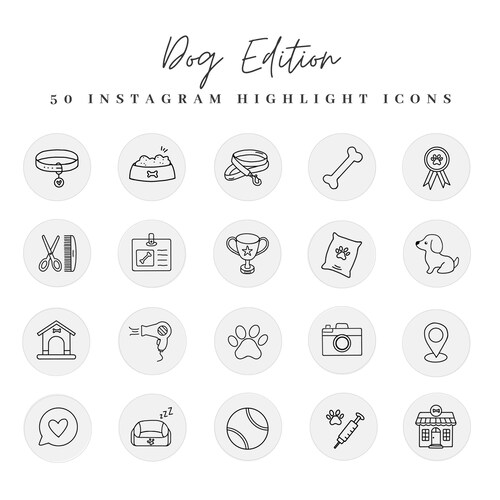 Dog Instagram Story Highlights Icons Black Pet Highlight - Etsy