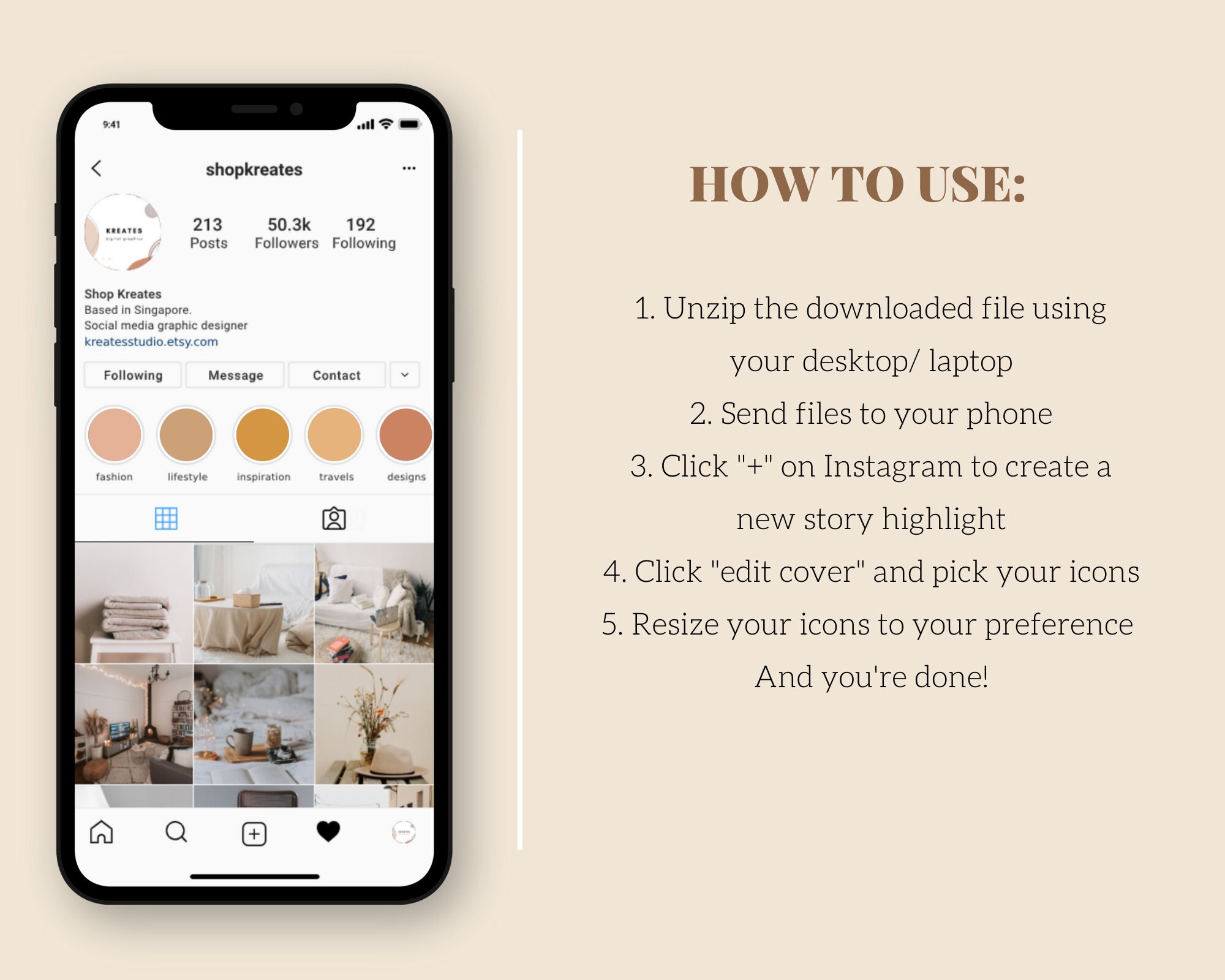 20 Solid Color Instagram Highlight Icons Warm Autumn Fall - Etsy