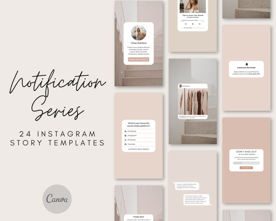 Instagram Story Templates - Notification, Instagram Engagement, Brand ...