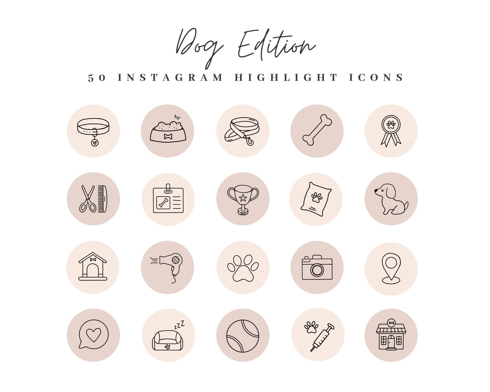 50 Dog Instagram Highlight Covers Neutral Pet Highlights - Etsy