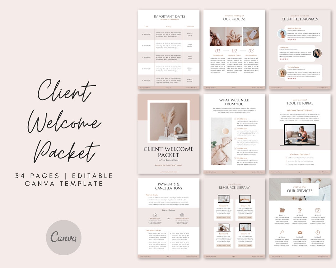 Client Welcome Packet - Client Welcome Kit, Client Welcome Pack, Client ...