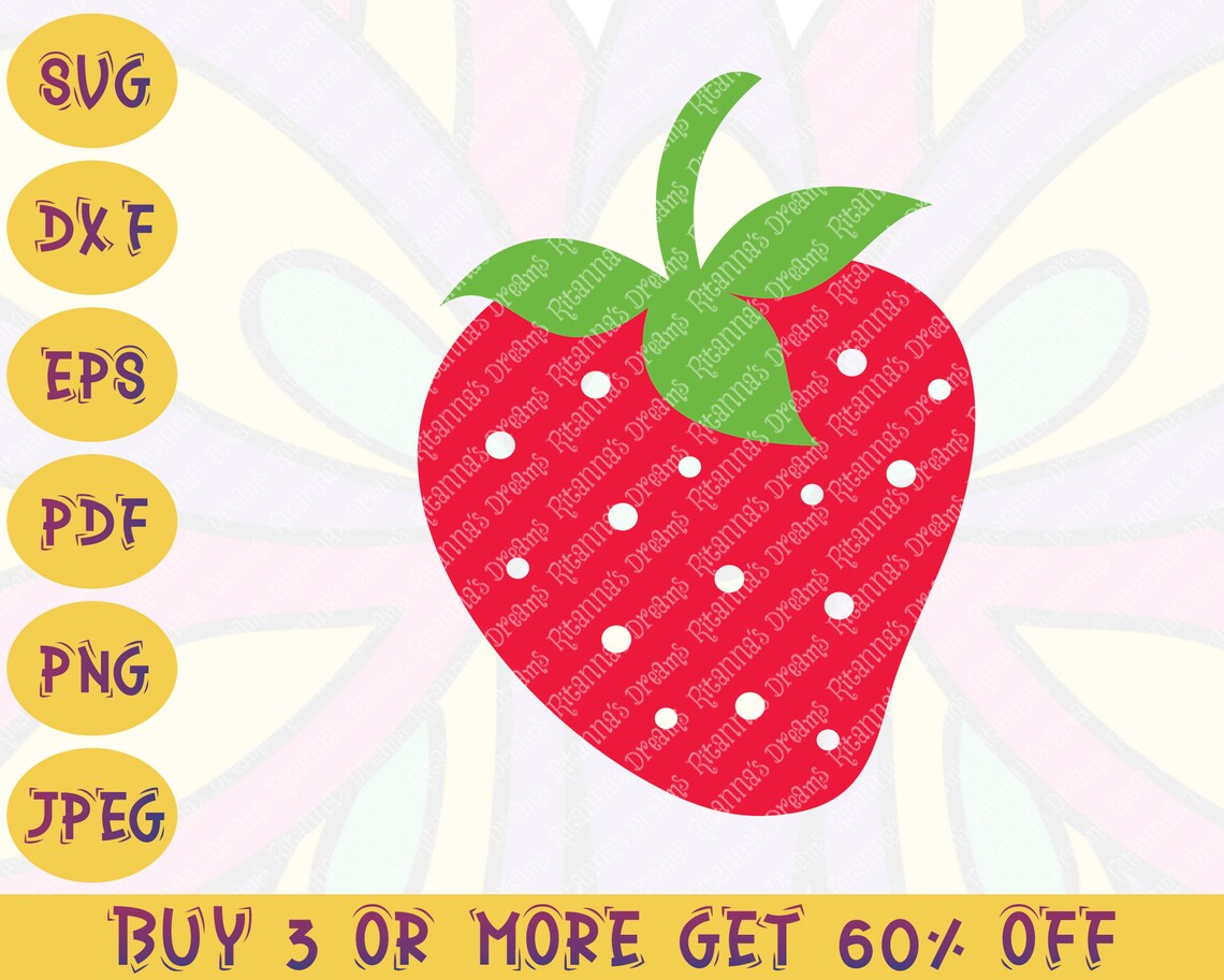 Strawberry SVG DXF Vector Cricut Silhouette cut file cute | Etsy
