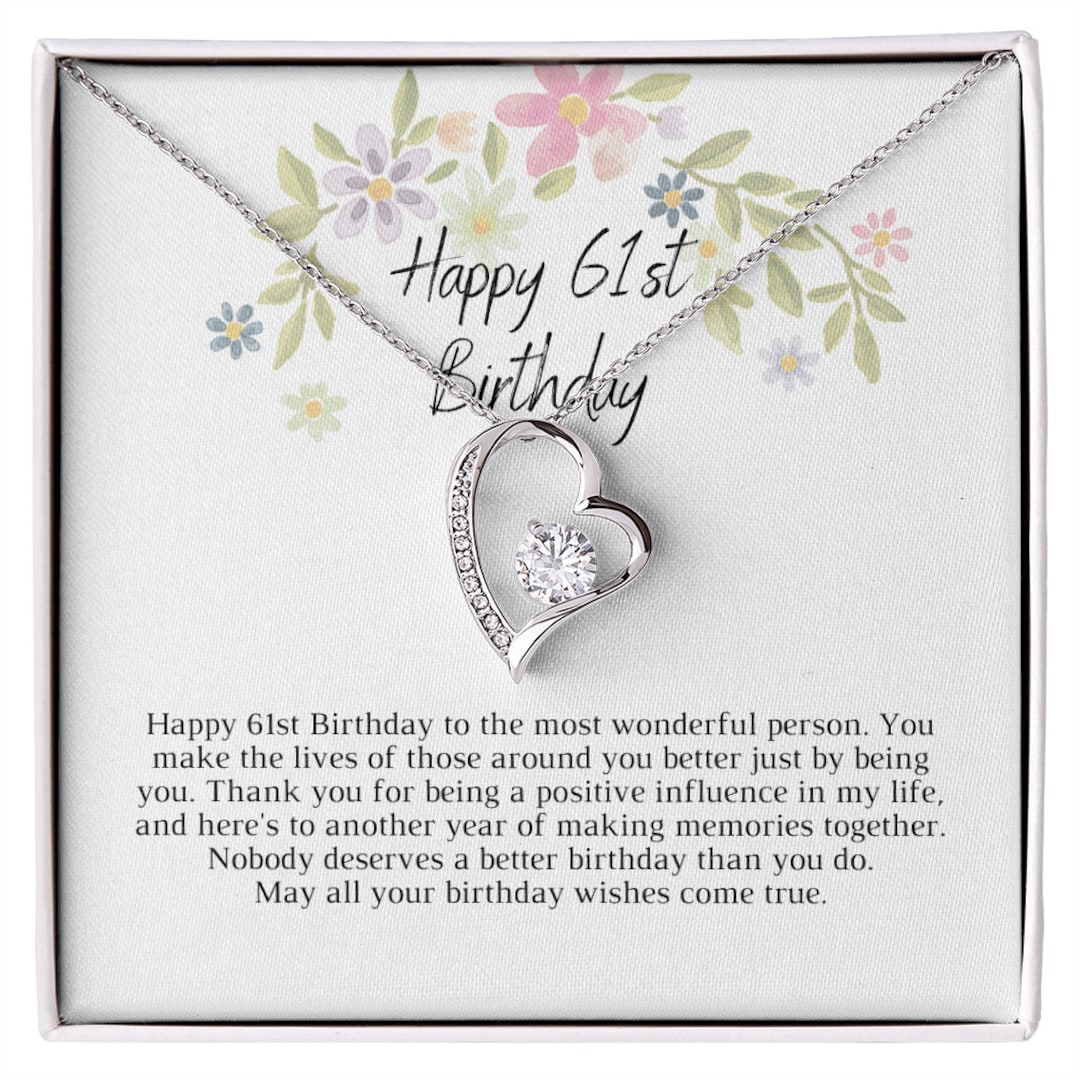 Happy 61st Birthday Necklace Giftbox Ideas for Her, 61st Birthday Gifts ...