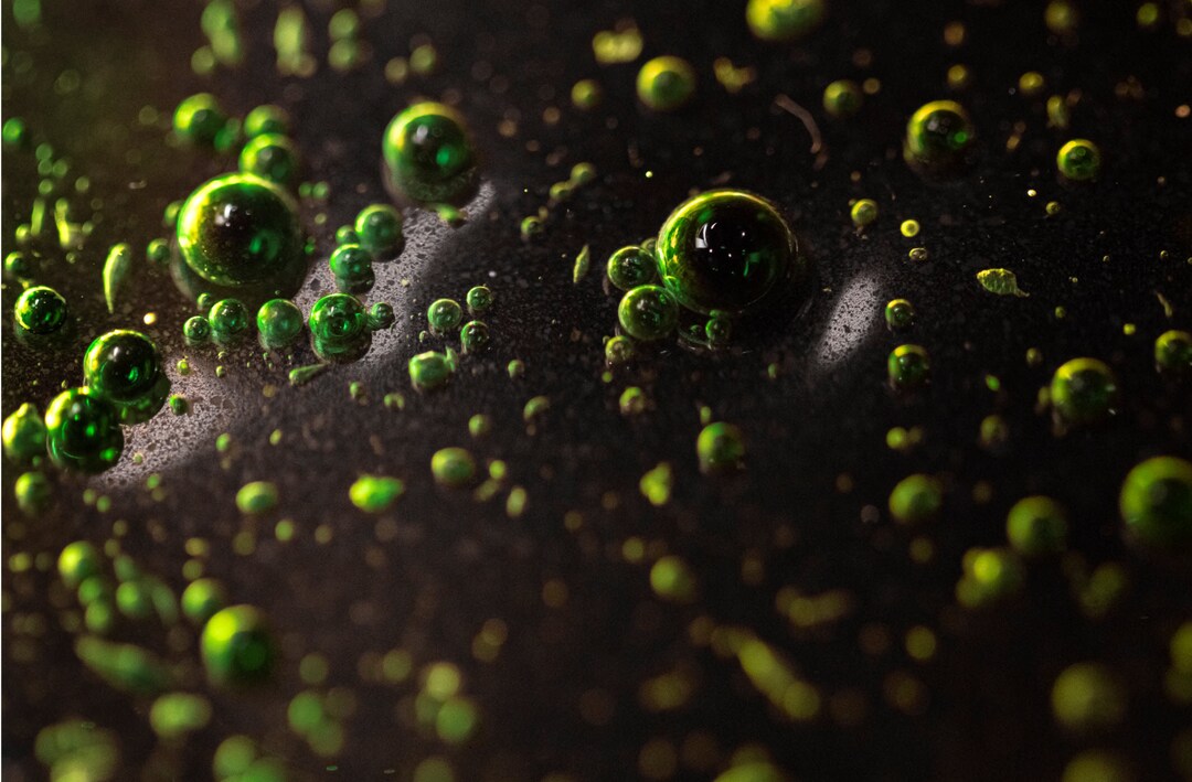 Green Floaties - Oil Abstract - Digital Print - Etsy