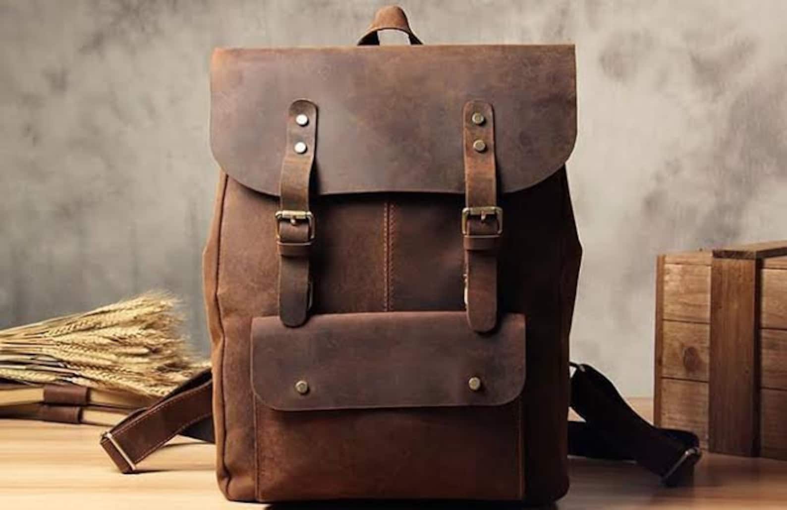 Leather Backpack Leather Vintage Leather Backpack Leather | Etsy