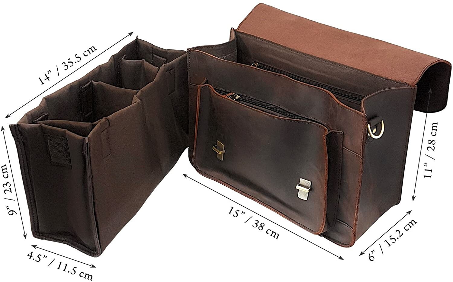 Full Grain Leather Camera Bag DSLR Camera Satchel Professional Camera ...