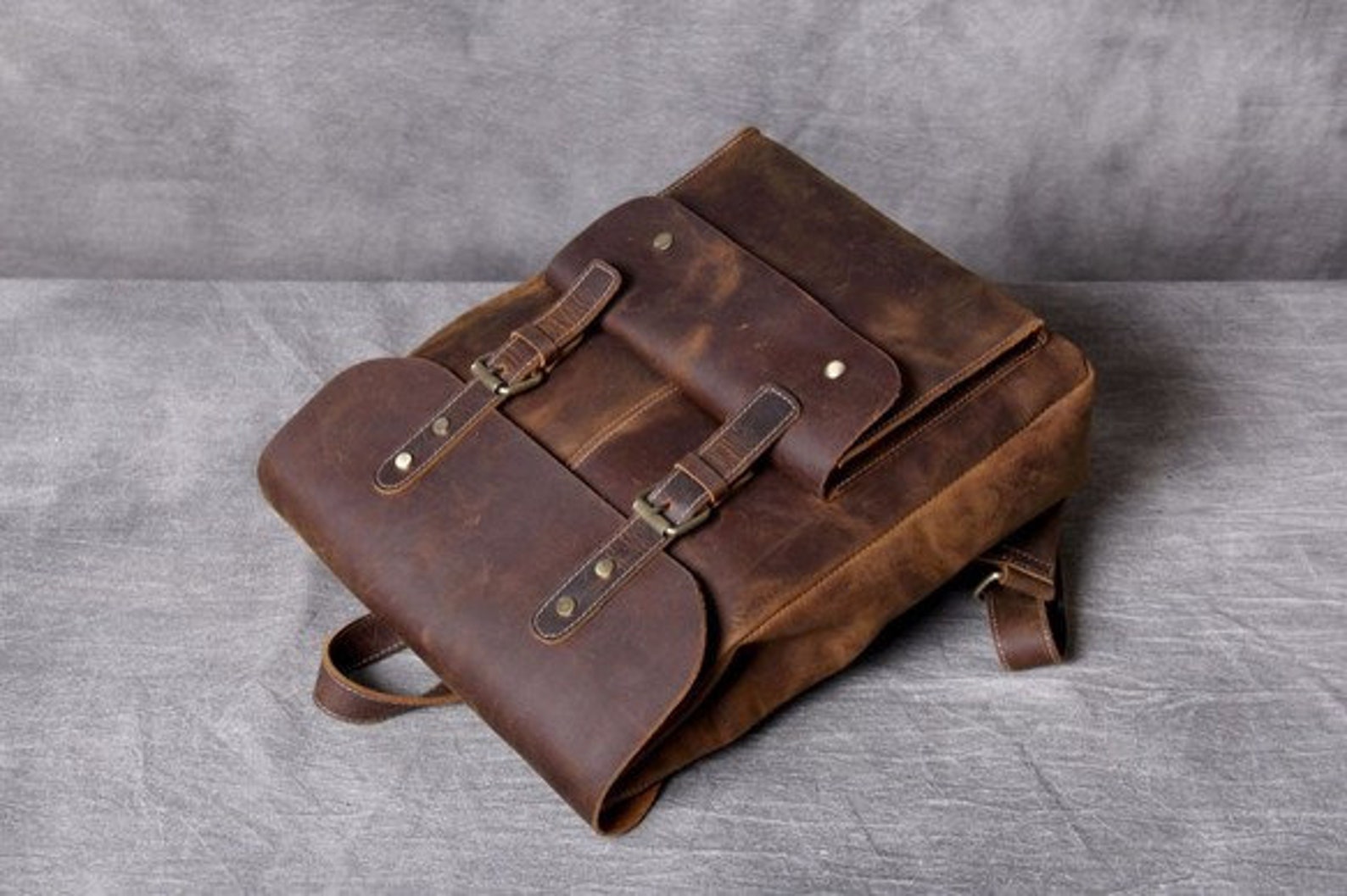 Leather Backpack Leather Vintage Leather Backpack Leather - Etsy