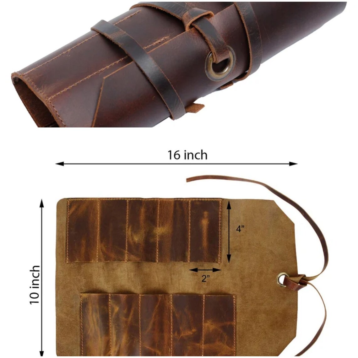 Leather Tool Wrench Roll Chisel Bag Tool Kit Repair Kit Bike Cycling ...